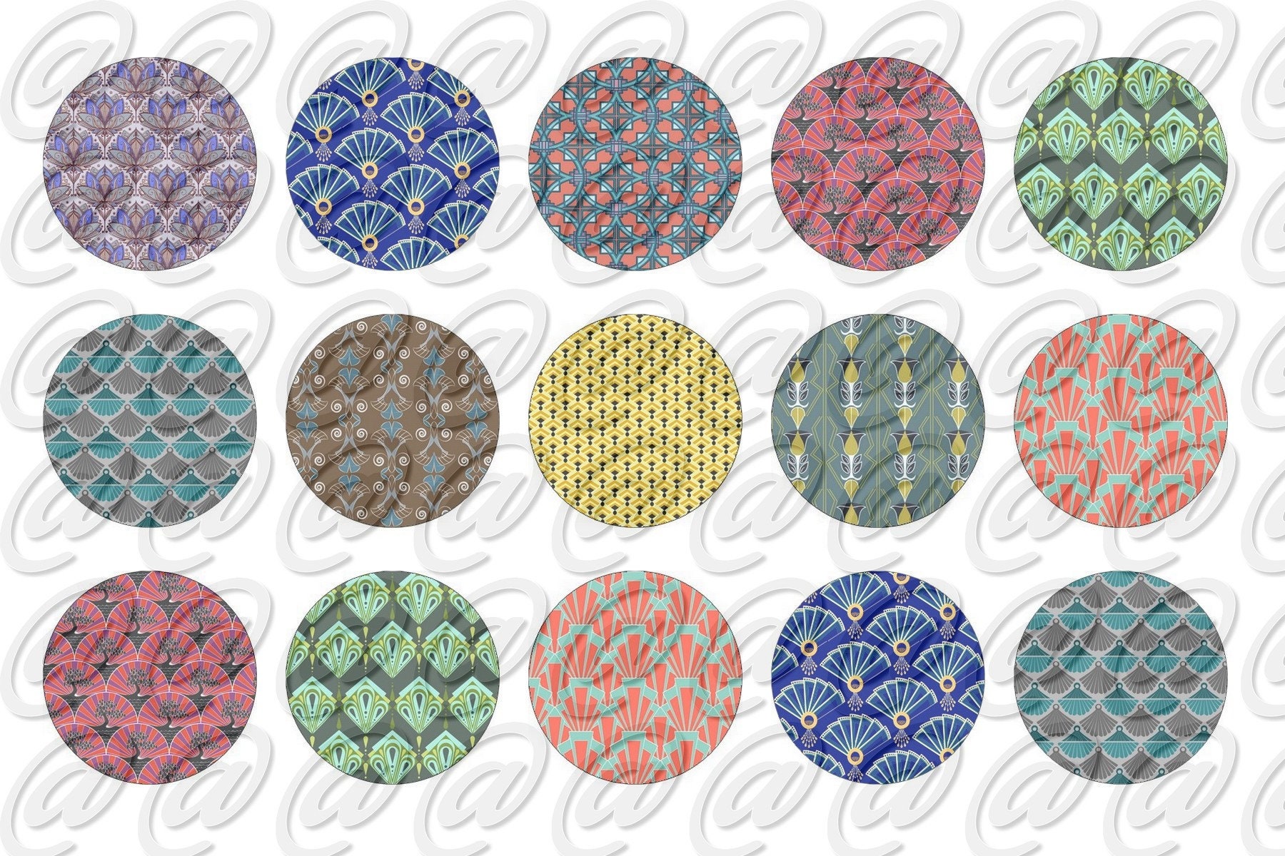 1920s Motifs 1920s Images Images for Round Cabochons - Etsy