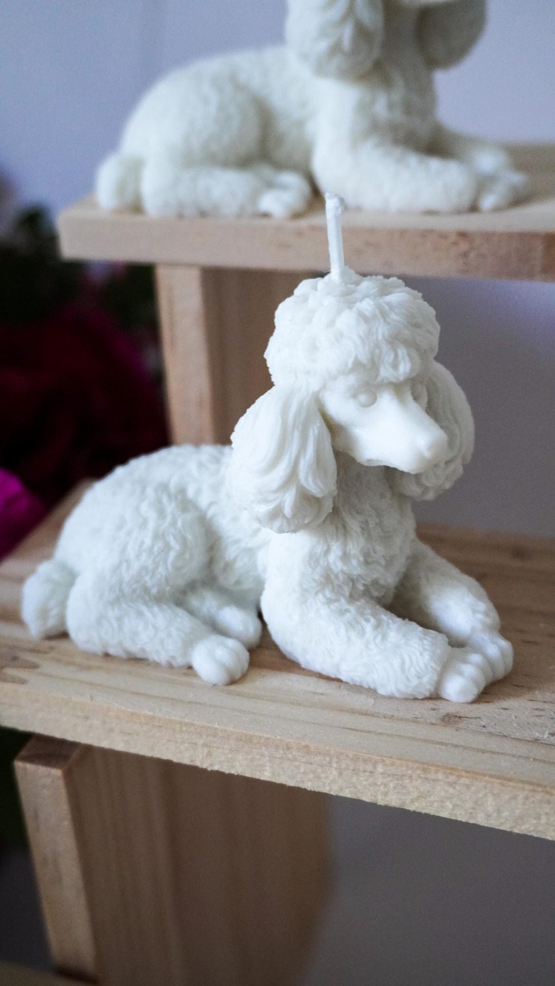 Poodle Dog Candle, Handmade Soy Wax Candle, Unscented Candle, Home ...