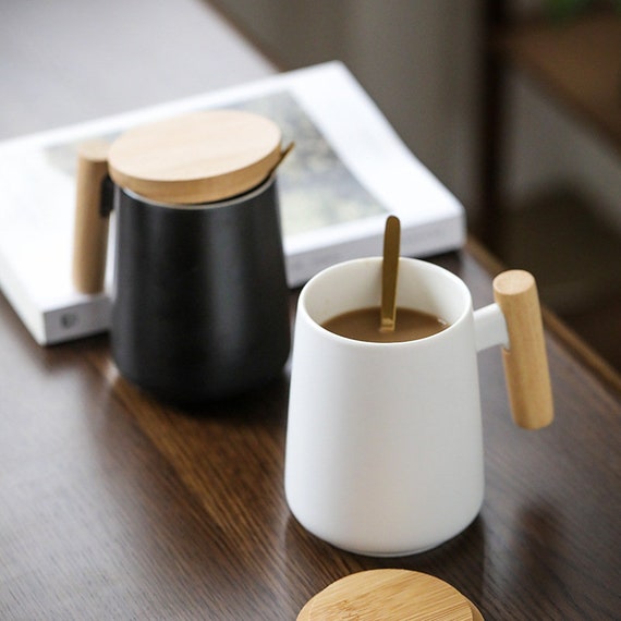 Simple Tasse Mit Holzgriff Und Deckel - Etsy