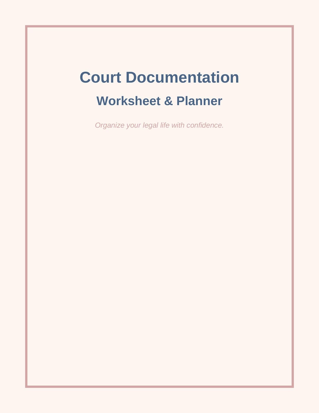 Printable Court Tracker Kit | Legal Documentation Organizer | Custody ...