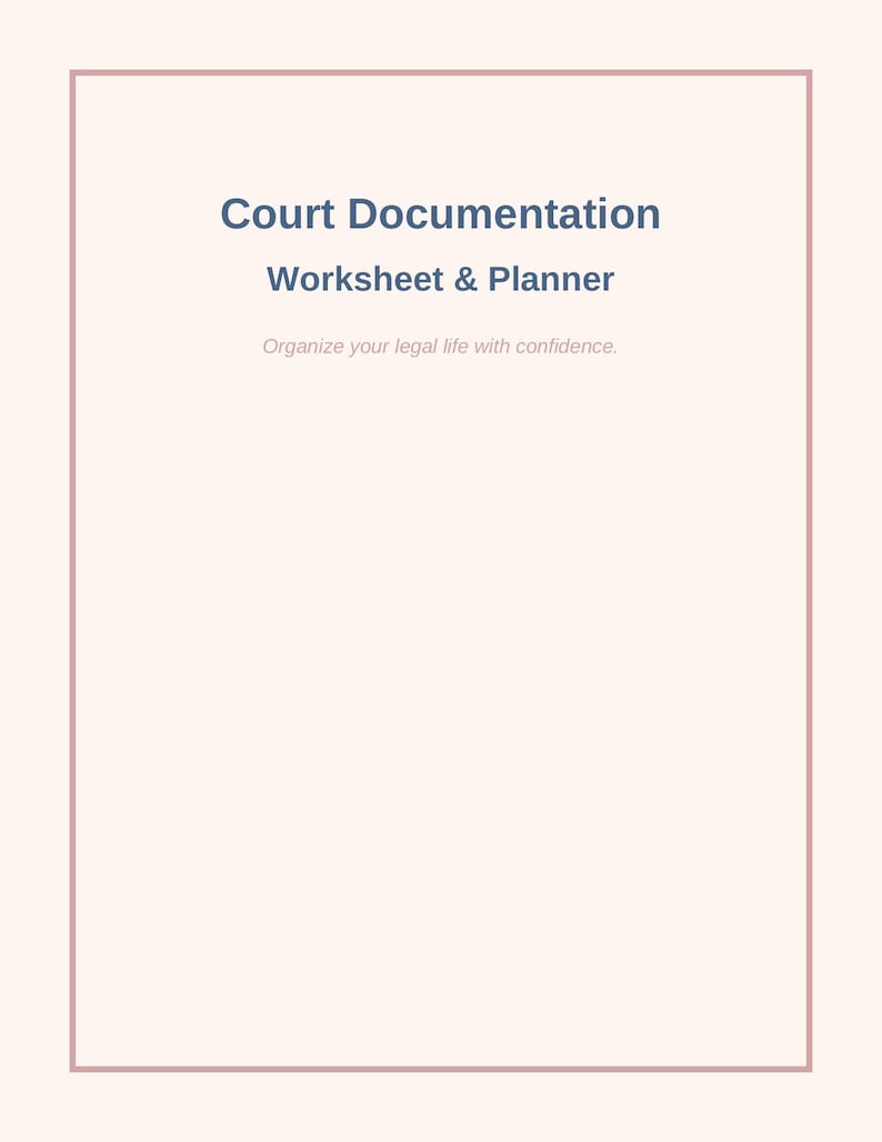 Printable Court Tracker Kit | Legal Documentation Organizer | Custody & Court Prep Bundle ...