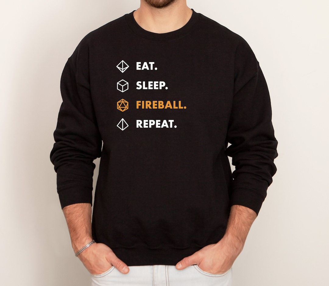 Wizard Fireball Dnd Sweater, Dnd Apparel, D20 Dice Sweater, Dungeons ...