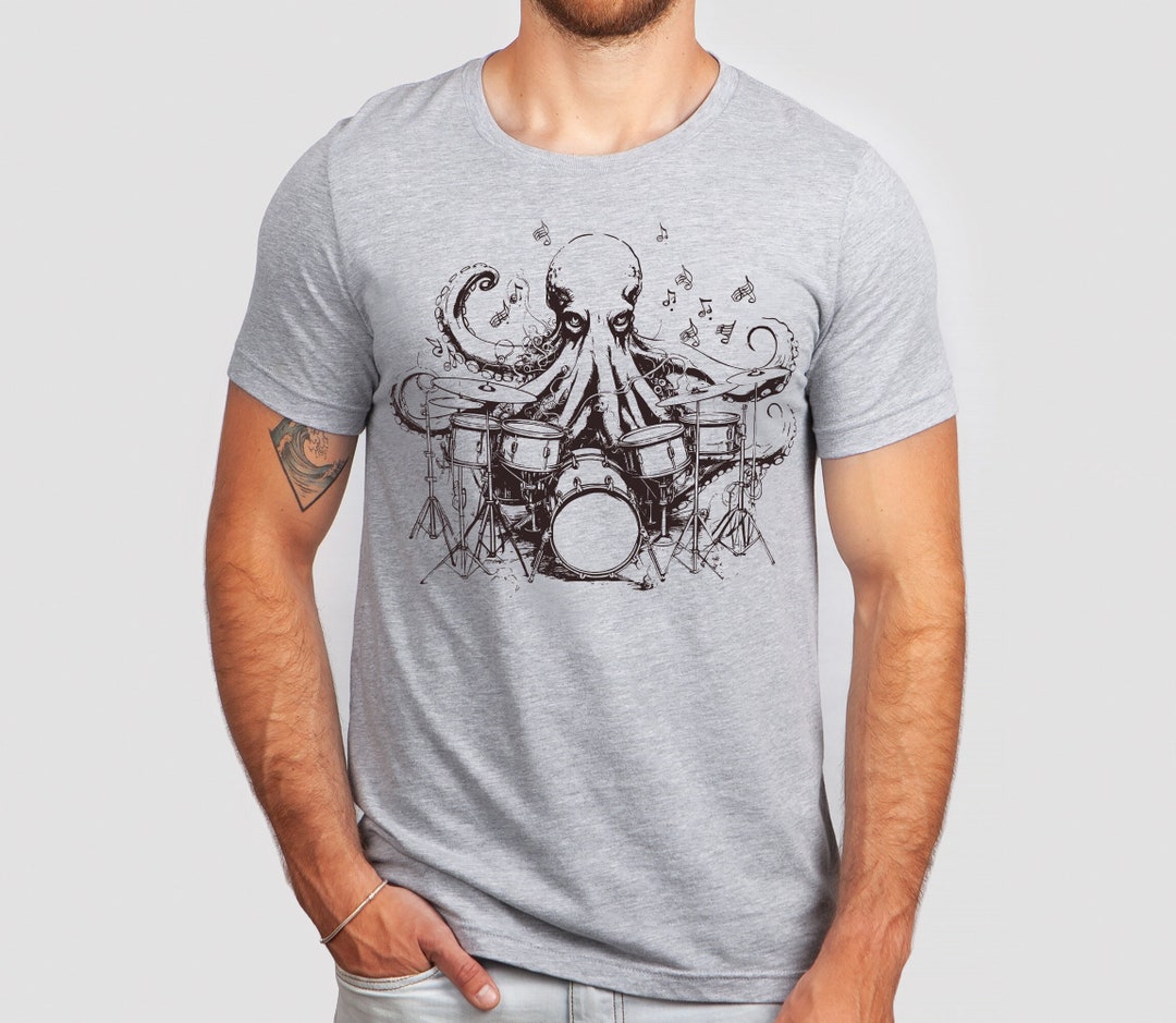 Drumming Octopus Shirt Octopus T Shirt Ocean Animal Shirt - Etsy