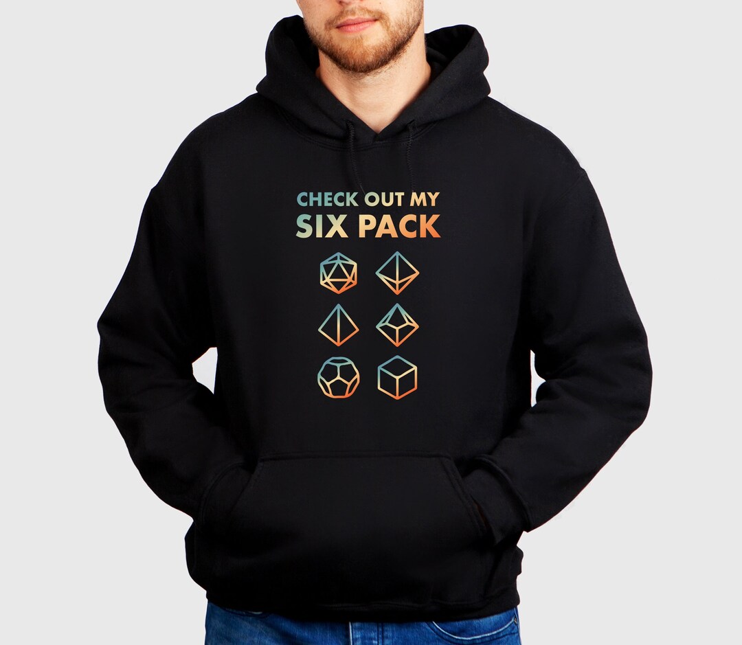 Funny Six Pack Dnd Hoodie, Dnd Apparel, D20 Dice Hoodie, Dungeons and ...
