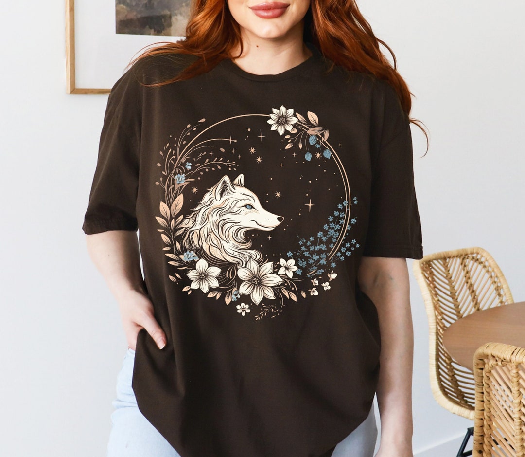 Fairy Cottagecore Wolf Shirt, Goblincore Shirt, Dark Academia Shirt ...