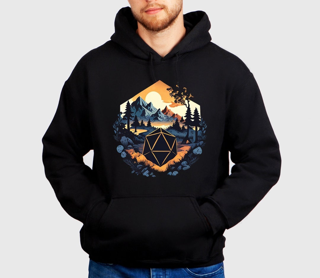 D20 Sunset Dnd Hoodie, Dnd Apparel, D20 Dice Hoodie, Dungeons and ...