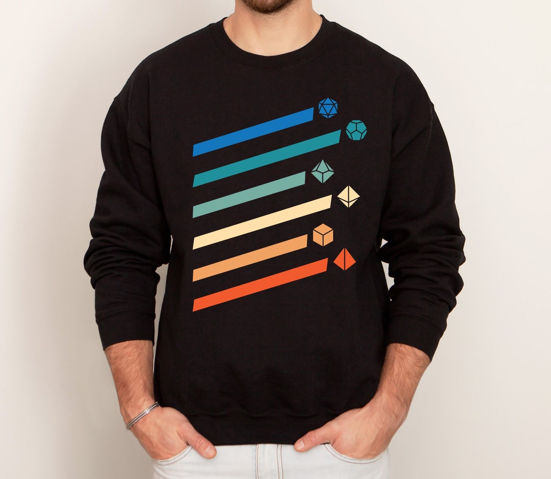 Rainbow Dice Dnd Sweater, Dnd Apparel, D20 Dice Sweater, Dungeons and ...