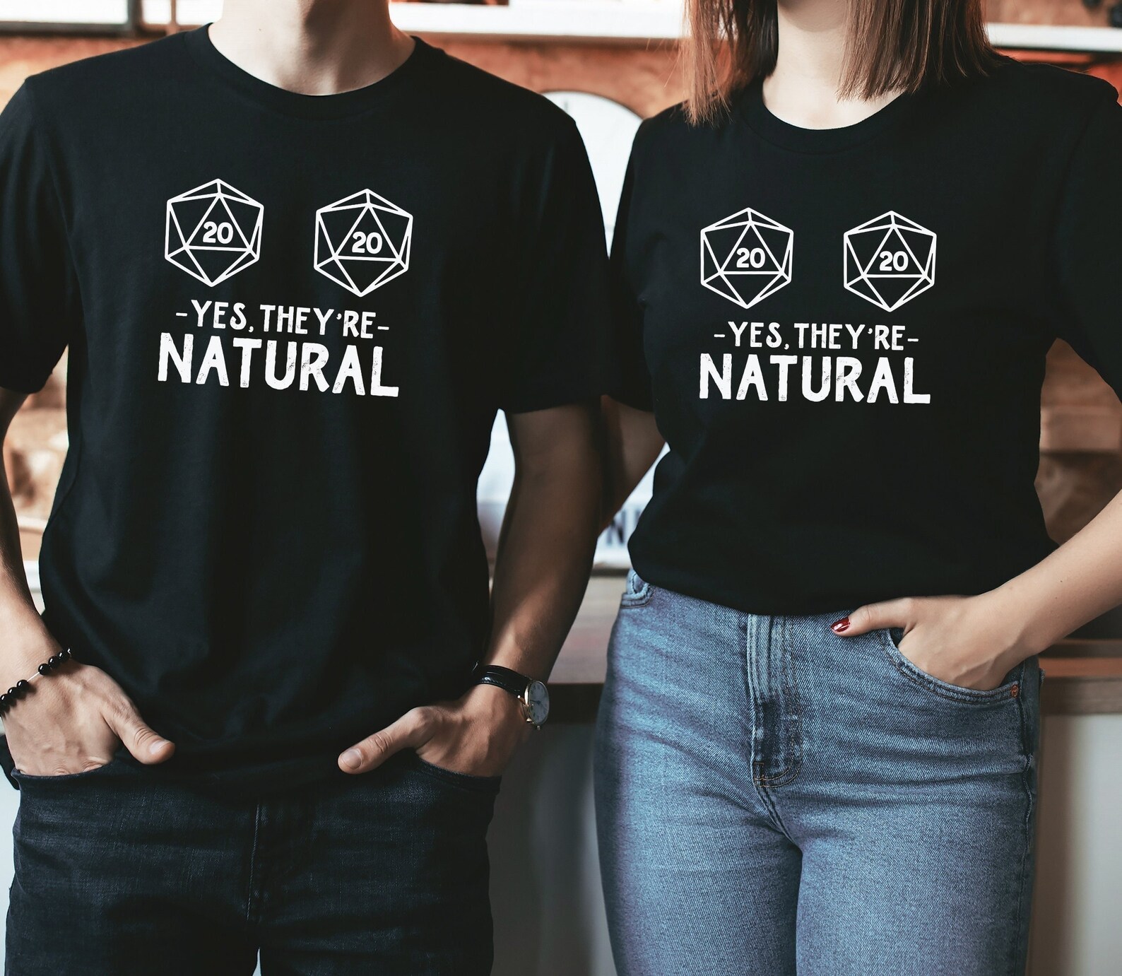 Yes They're Natural Dnd Shirt, Dungeons and Dragons Shirt, D20 Dice ...