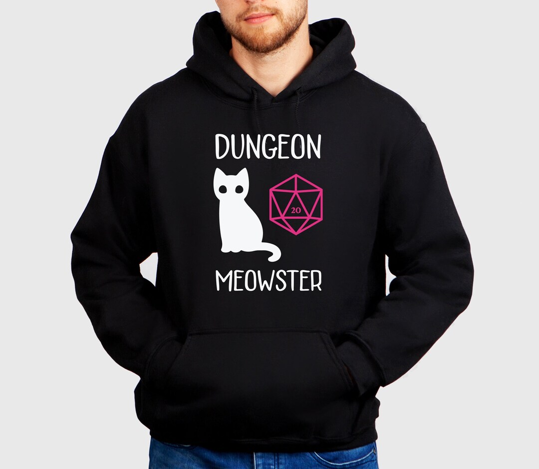 Cat Dice Dnd Hoodie, Dnd Apparel, D20 Dice Hoodie, Dungeons and Dragons Christmas, Dnd Player ...