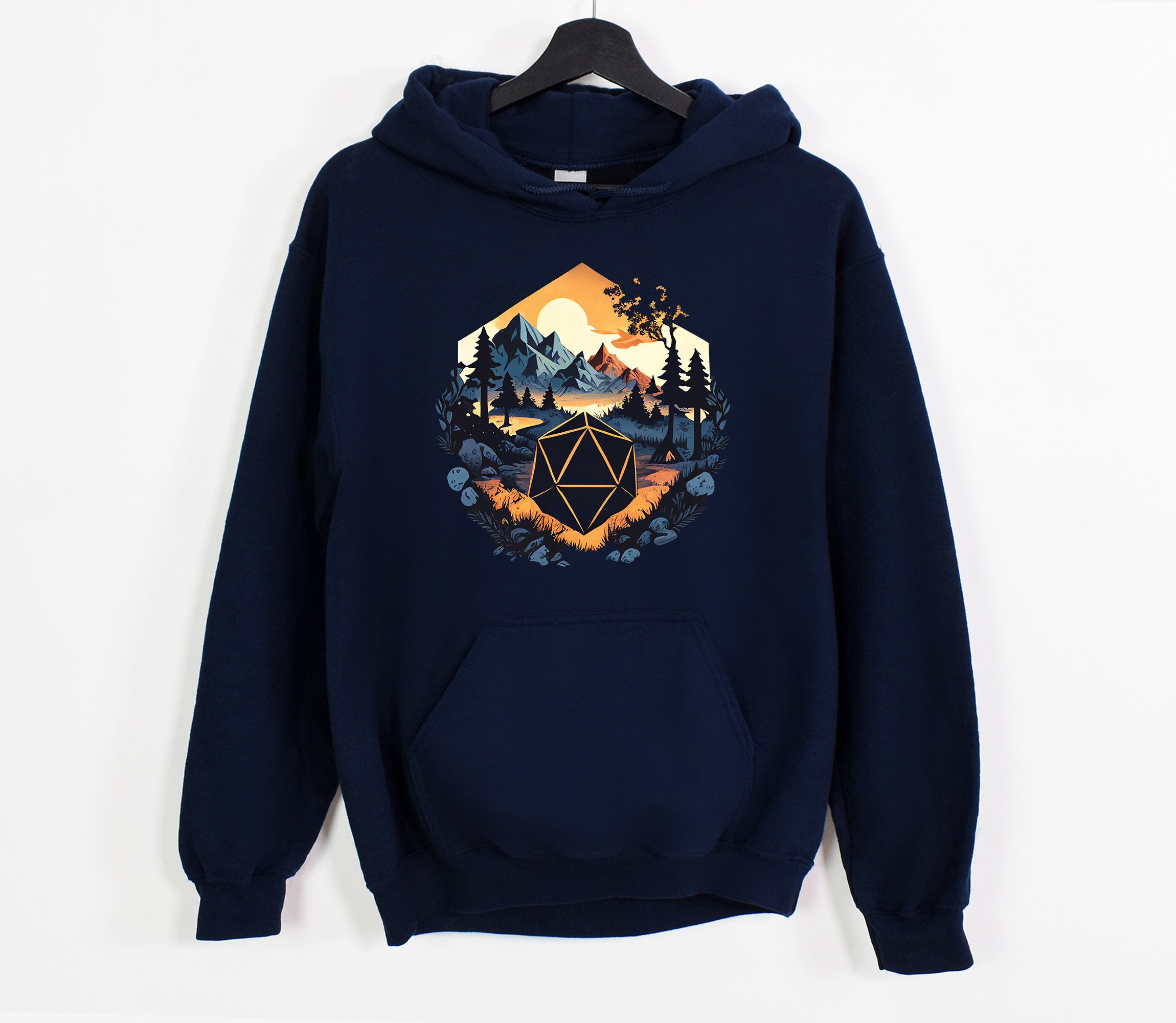 D20 Sunset Dnd Hoodie, Dnd Apparel, D20 Dice Hoodie, Dungeons and ...