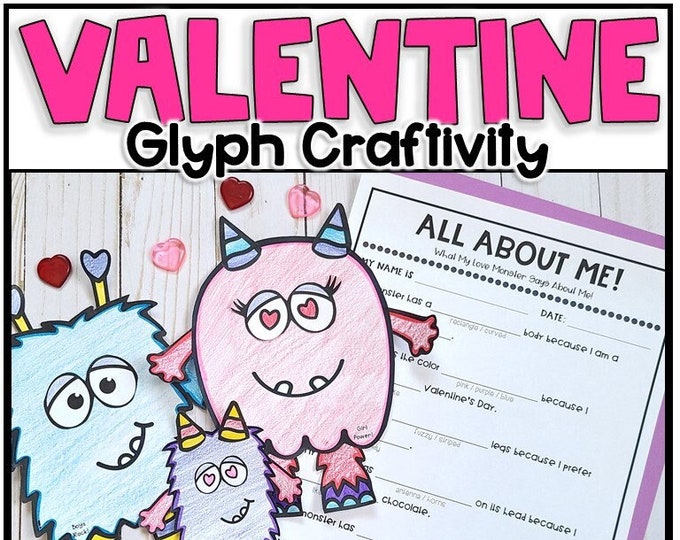 Valentine's Day Love Monster Glyph Craft: Writing Activity (digital ...