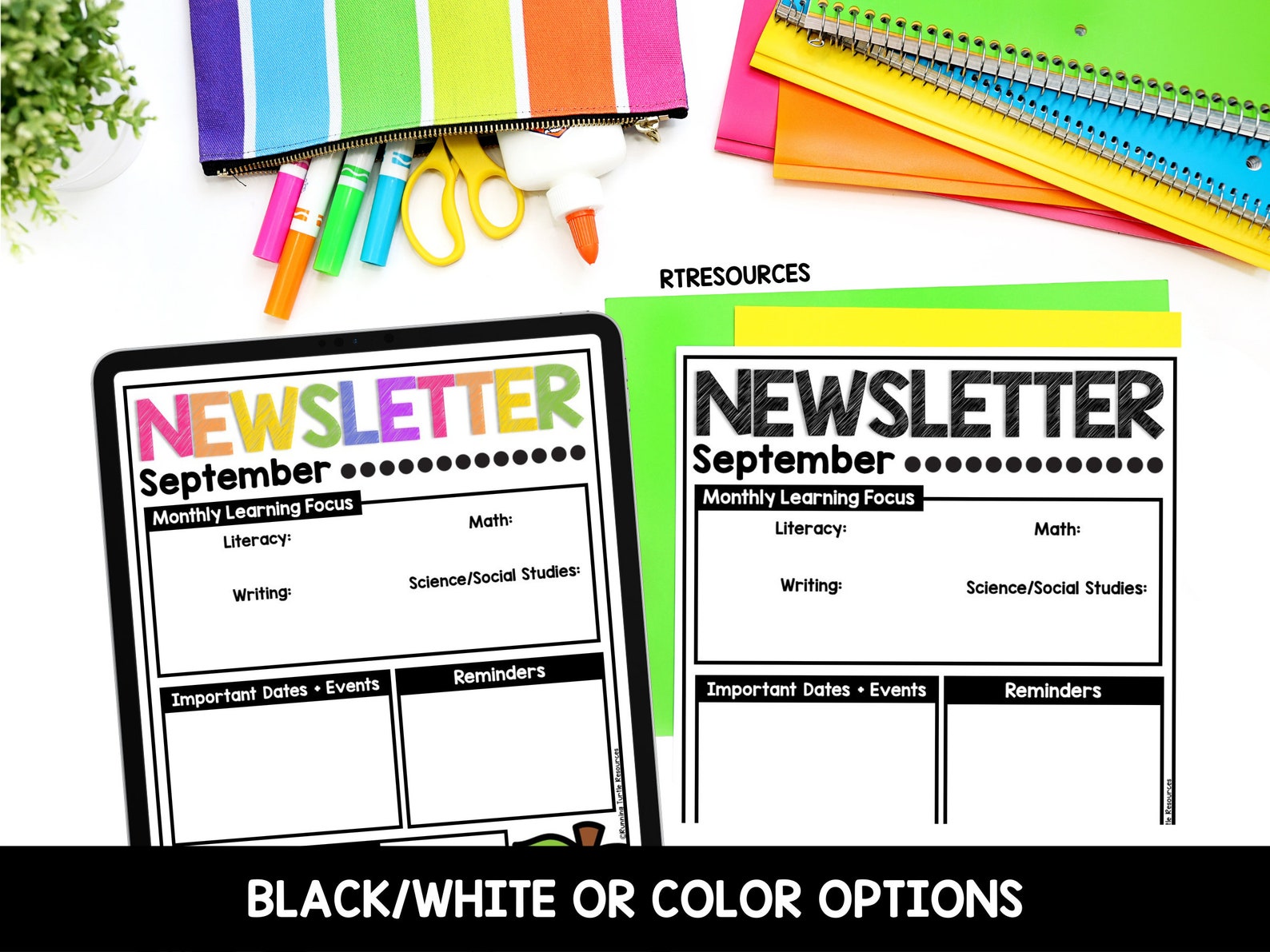 Editable Classroom Newsletter Templates Monthly Weekly - Parent ...