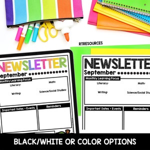 Editable Classroom Newsletter Templates Monthly Weekly - Parent ...