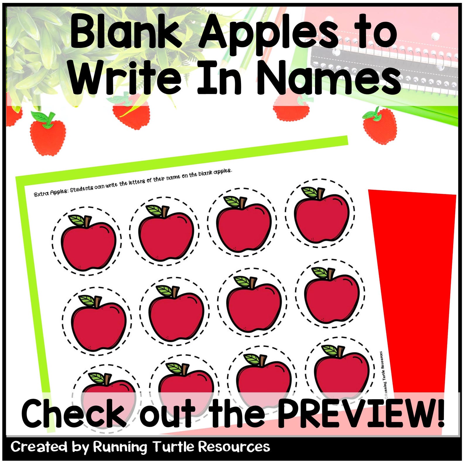 Fall Apple Name Craft EDITABLE, September Bulletin Board Idea, Apple ...