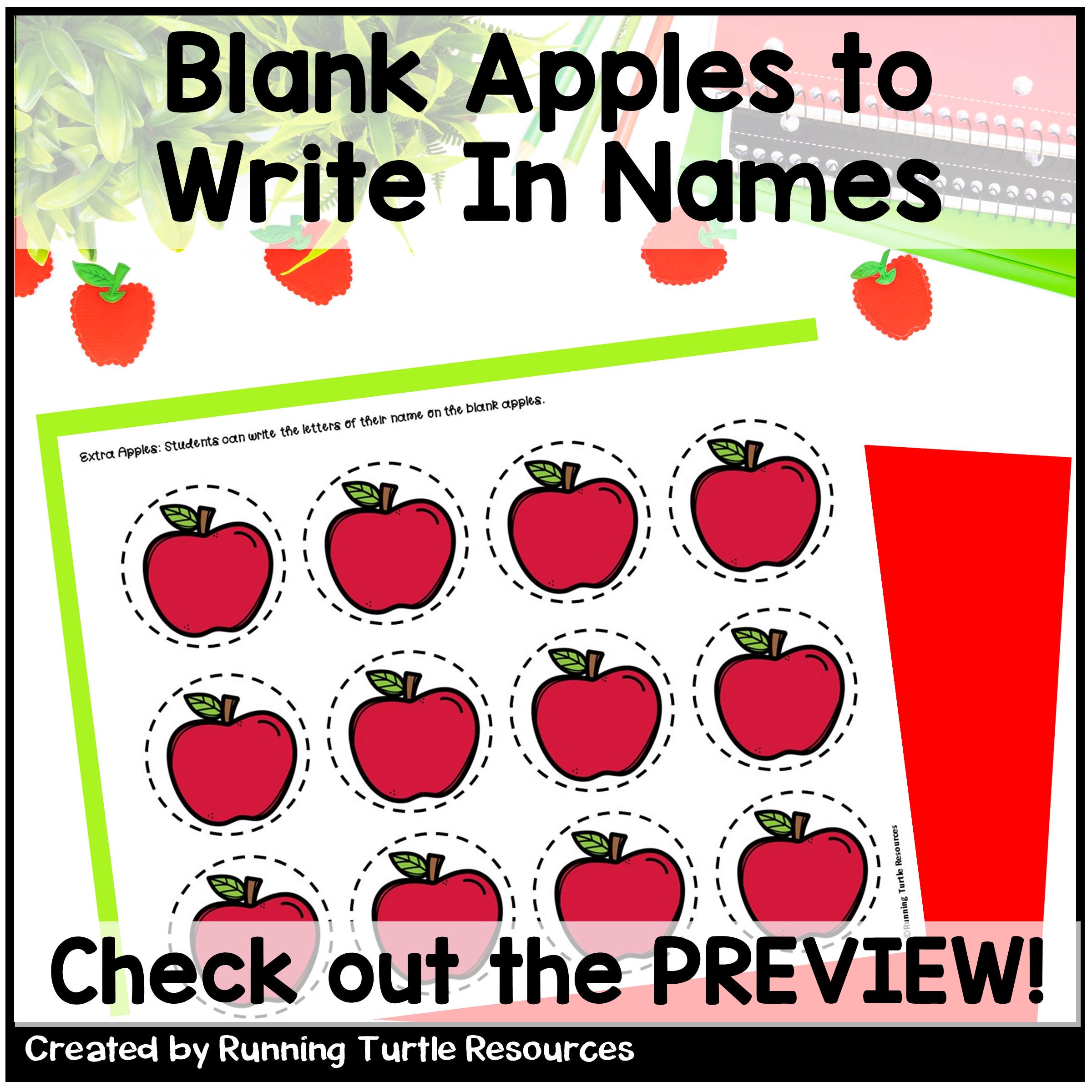 Fall Apple Name Craft EDITABLE, September Bulletin Board Idea, Apple ...
