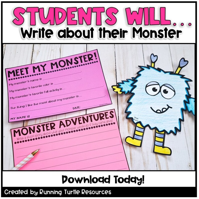 Valentine's Day Love Monster Glyph Craft: Writing Activity (digital ...