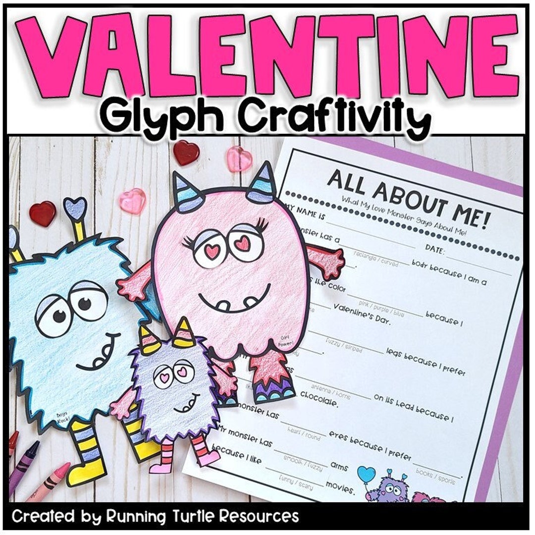 Valentine's Day Love Monster Glyph Craft: Writing Activity (digital ...