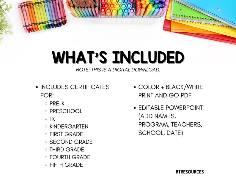 Graduation Certificates Preschool 5th Grade Editable - Etsy