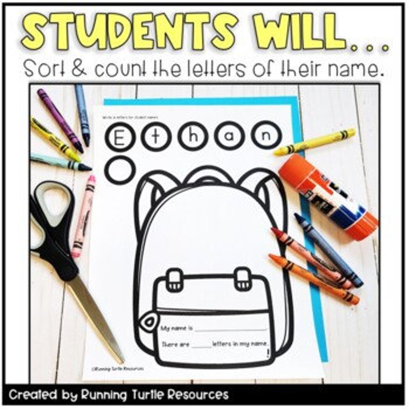 Back to School Name Craft EDITABLE Backpack - Etsy