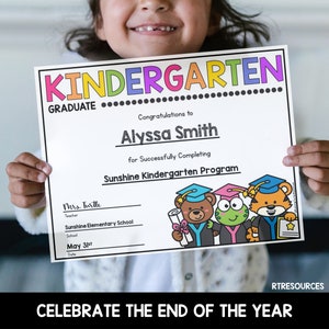 Graduation Certificates Preschool - 5th Grade Editable - Etsy