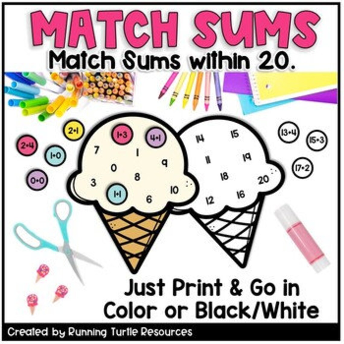 Ice Cream Math Craft L Number Matching - Etsy