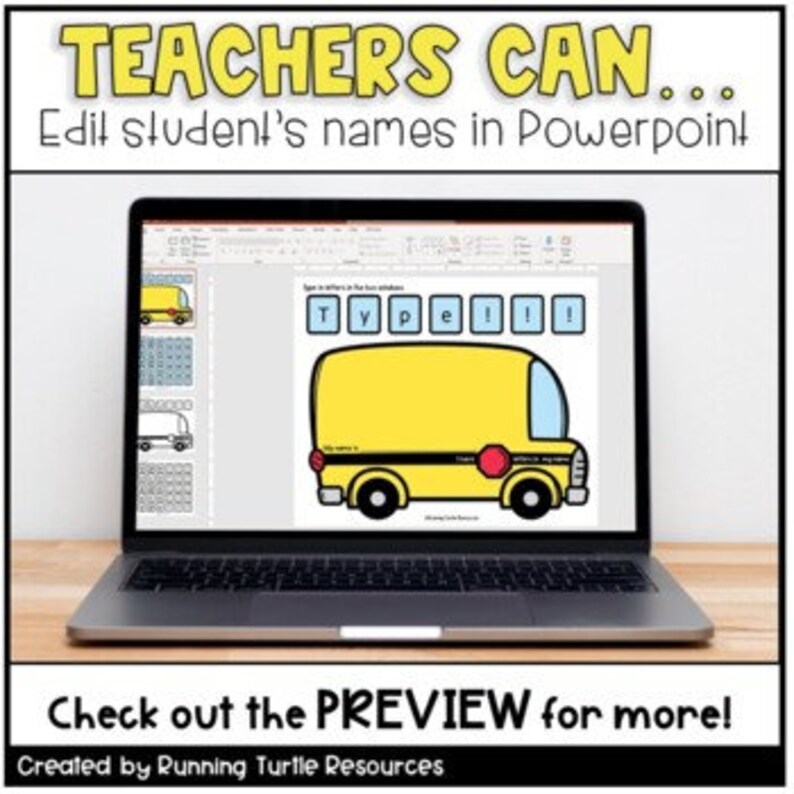 Back to School Name Craft EDITABLE Bus Activity - Etsy