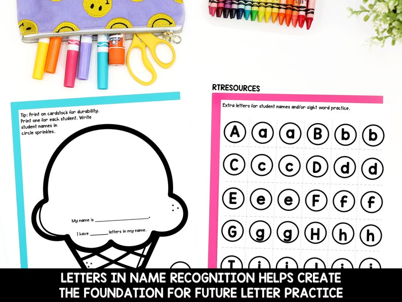 Editable Summer Ice Cream Name Craft - Etsy