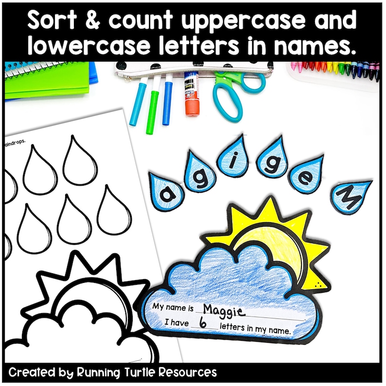 Spring Rain Name Craft: Preschool Weather Activity (digital Download ...