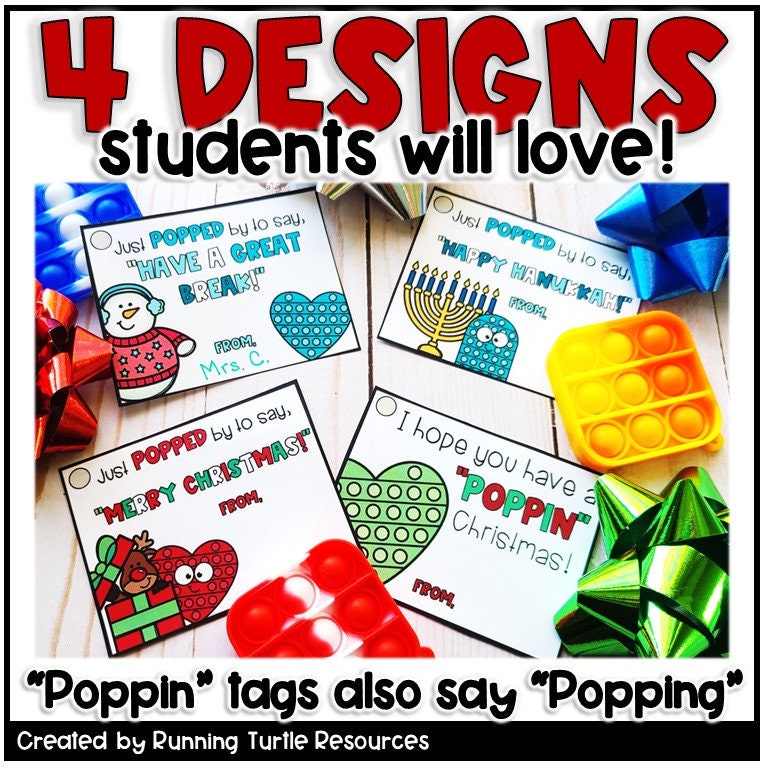 Christmas Pop It Gift Tag Holiday Teacher Gift Tags DIGITAL DOWNLOAD - Etsy