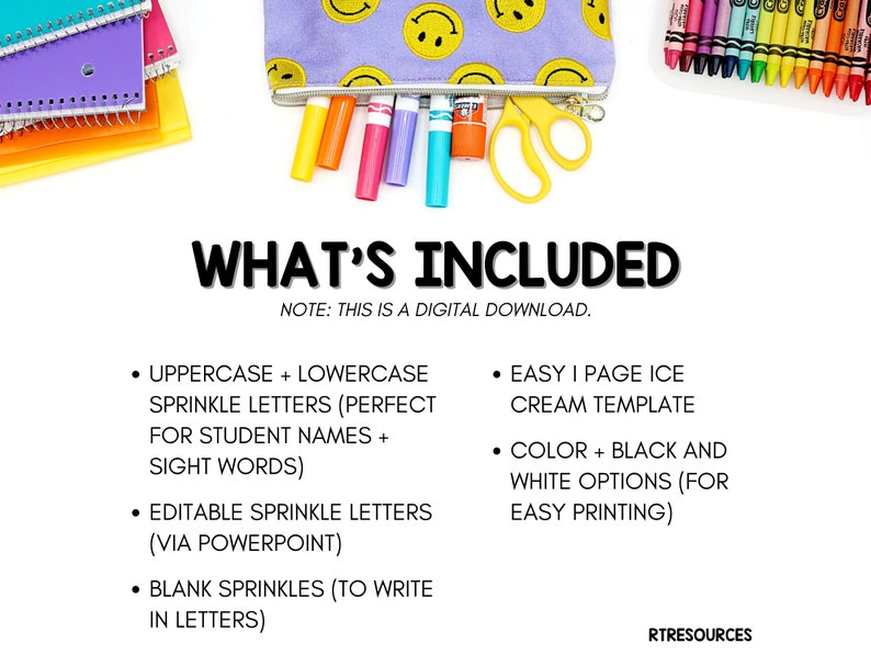 Editable Summer Ice Cream Name Craft - Etsy