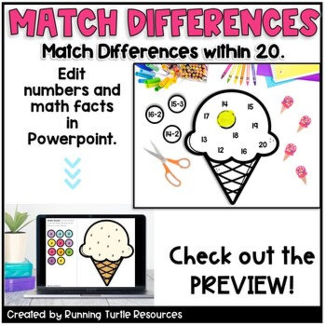 Ice Cream Math Craft L Number Matching - Etsy
