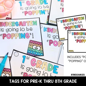 Pop It Student Gifts | End of Year Gift Tags | Back to School Gift ...