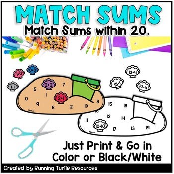Summer Math Craft, Beach Day Activities, Number Matching - Etsy