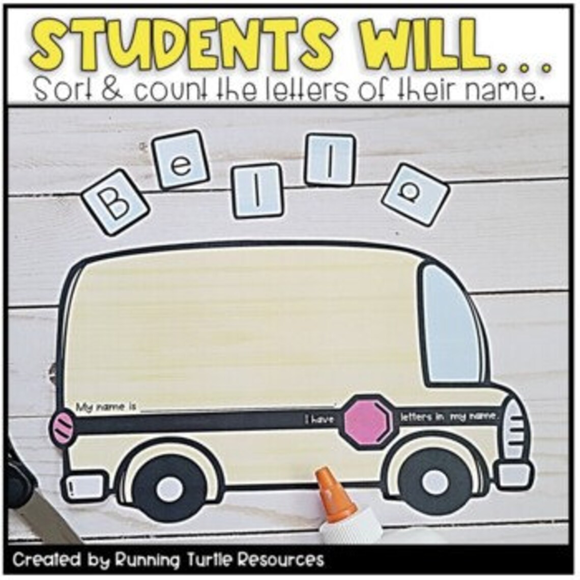 Back to School Name Craft EDITABLE Bus Activity - Etsy