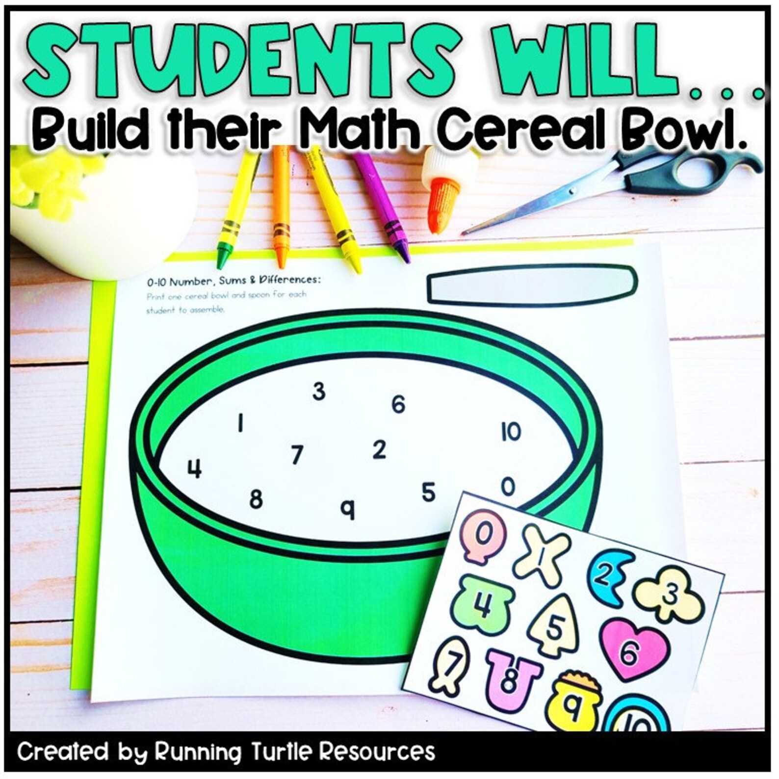 Lucky Charms Kindergarten Math Craft, St. Patricks Day Math Craft ...