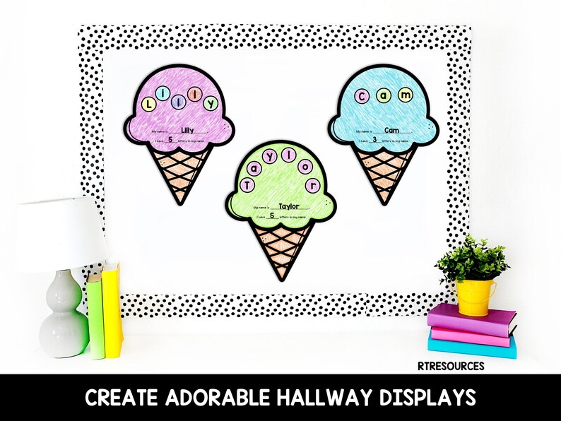Editable Summer Ice Cream Name Craft - Etsy