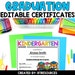 Graduation Certificates Preschool - 5th Grade Editable - Etsy