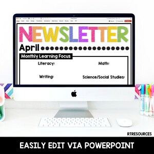 Editable Classroom Newsletter Templates Monthly Weekly - Parent ...