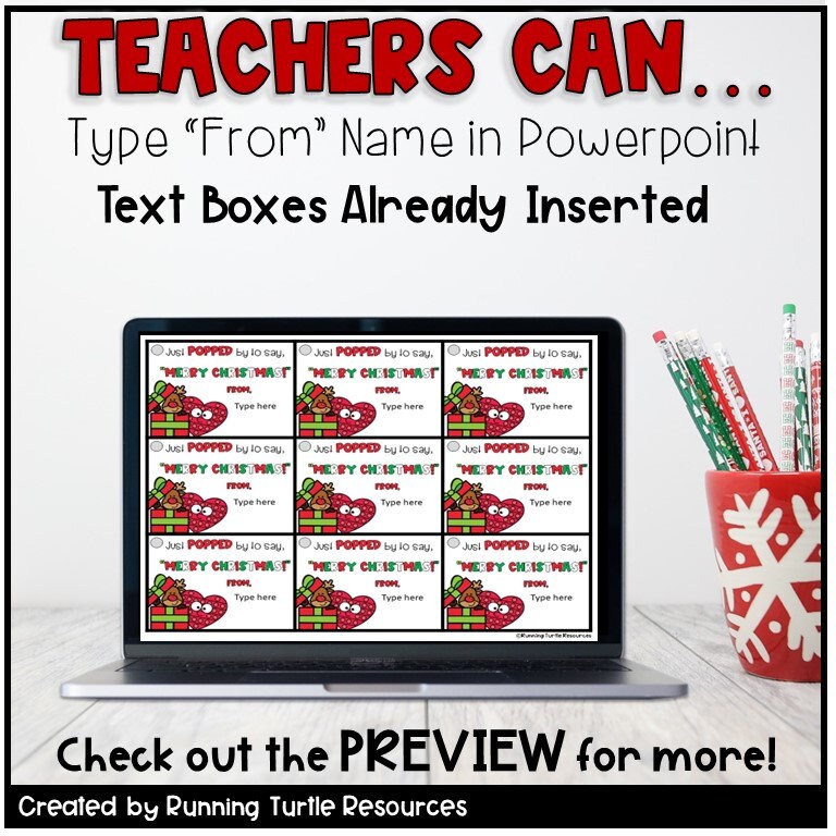 Christmas Pop It Gift Tag Holiday Teacher Gift Tags DIGITAL DOWNLOAD - Etsy