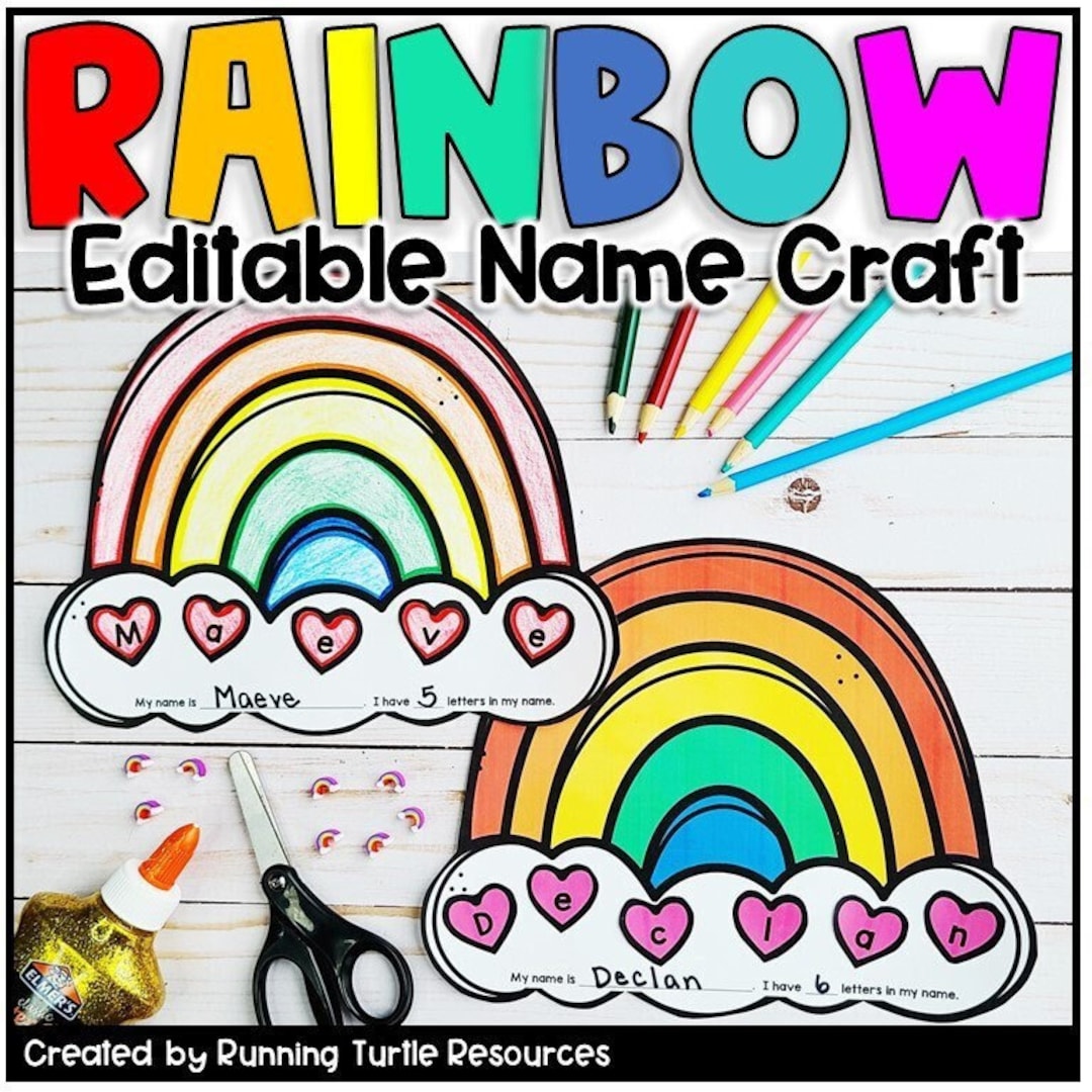 St Patricks Day Rainbow Name Craft: Editable Template (digital Download ...