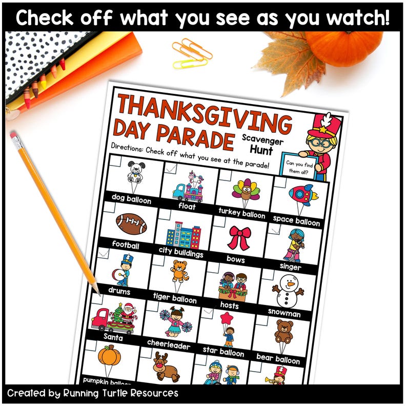 Thanksgiving Day Parade Scavenger Hunt for Kids, Balloons Over Broadway ...