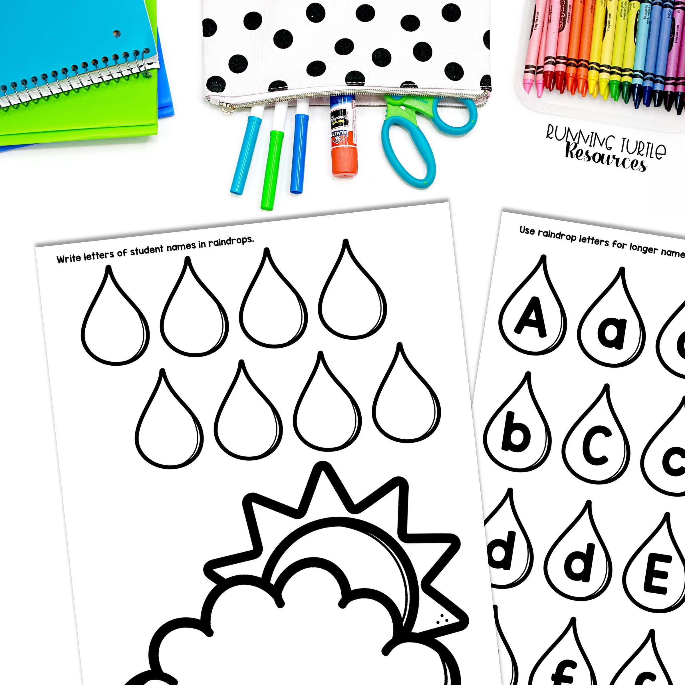 Spring Rain Name Craft, Preschool Weather Unit Craft, Name Recognition ...
