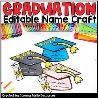 Graduation Craft Preschool - 5th Grade, Spring Name Craft Editable - Etsy