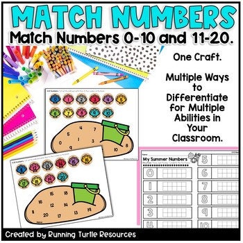 Summer Math Craft, Beach Day Activities, Number Matching - Etsy