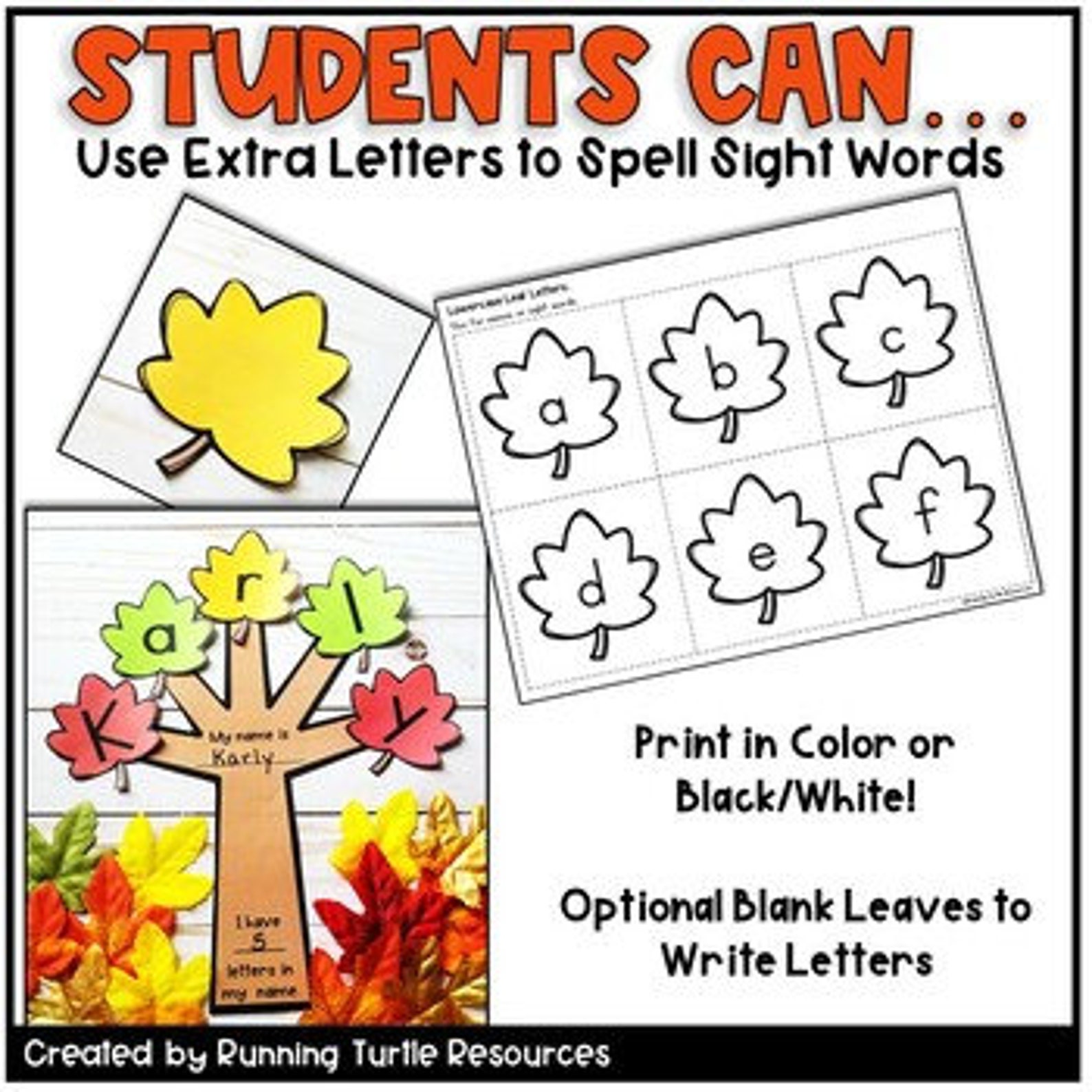 Fall Leaf Name Craft EDITABLE - Etsy