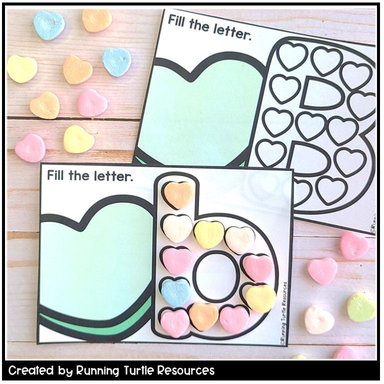 Conversation Heart Alphabet Activities, Preschool Valentine Candy ...