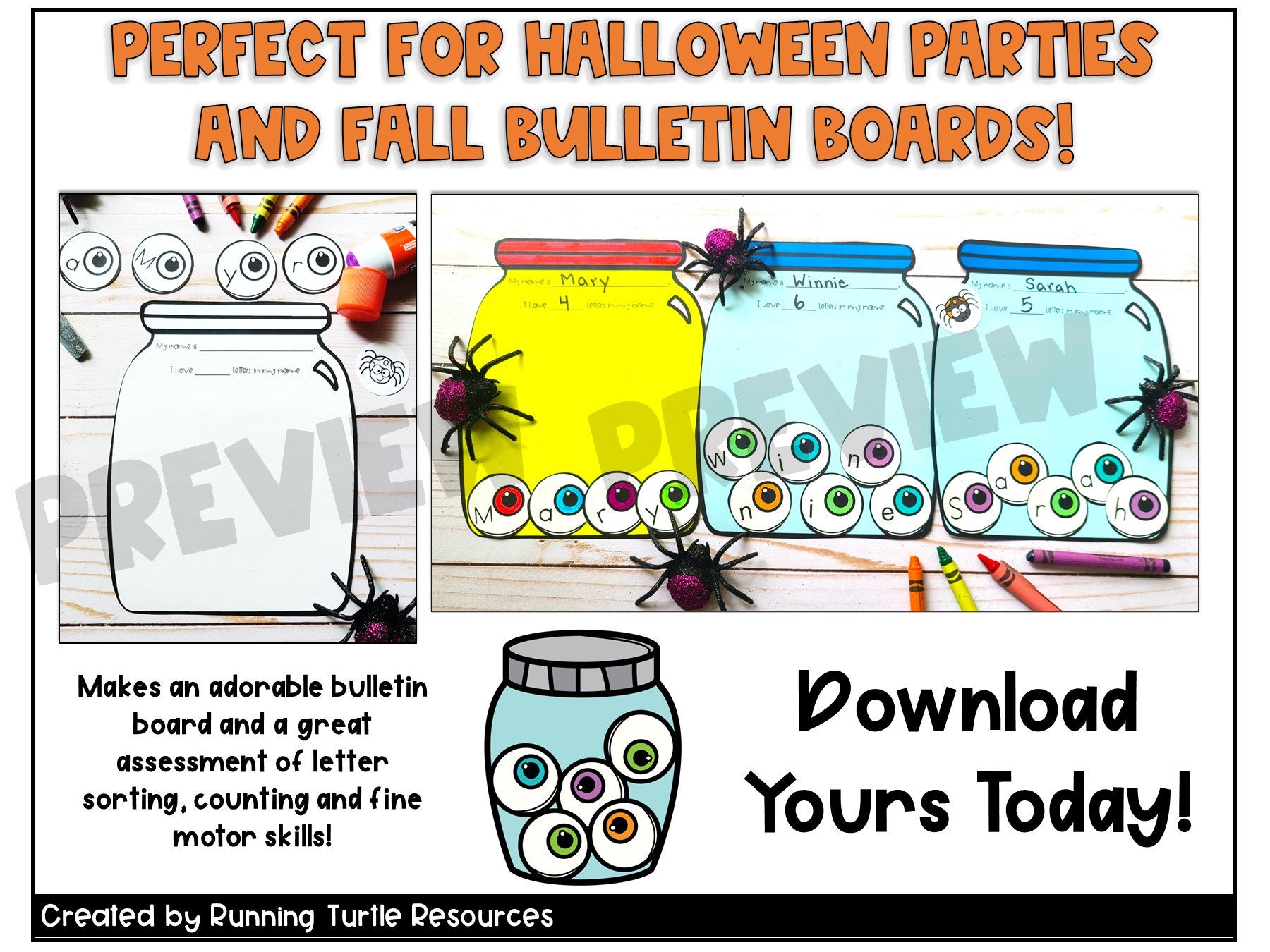 Halloween Name Craft Editable Eyeball October Craft - Etsy