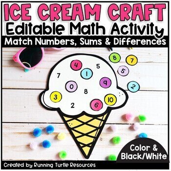 Ice Cream Math Craft L Number Matching - Etsy