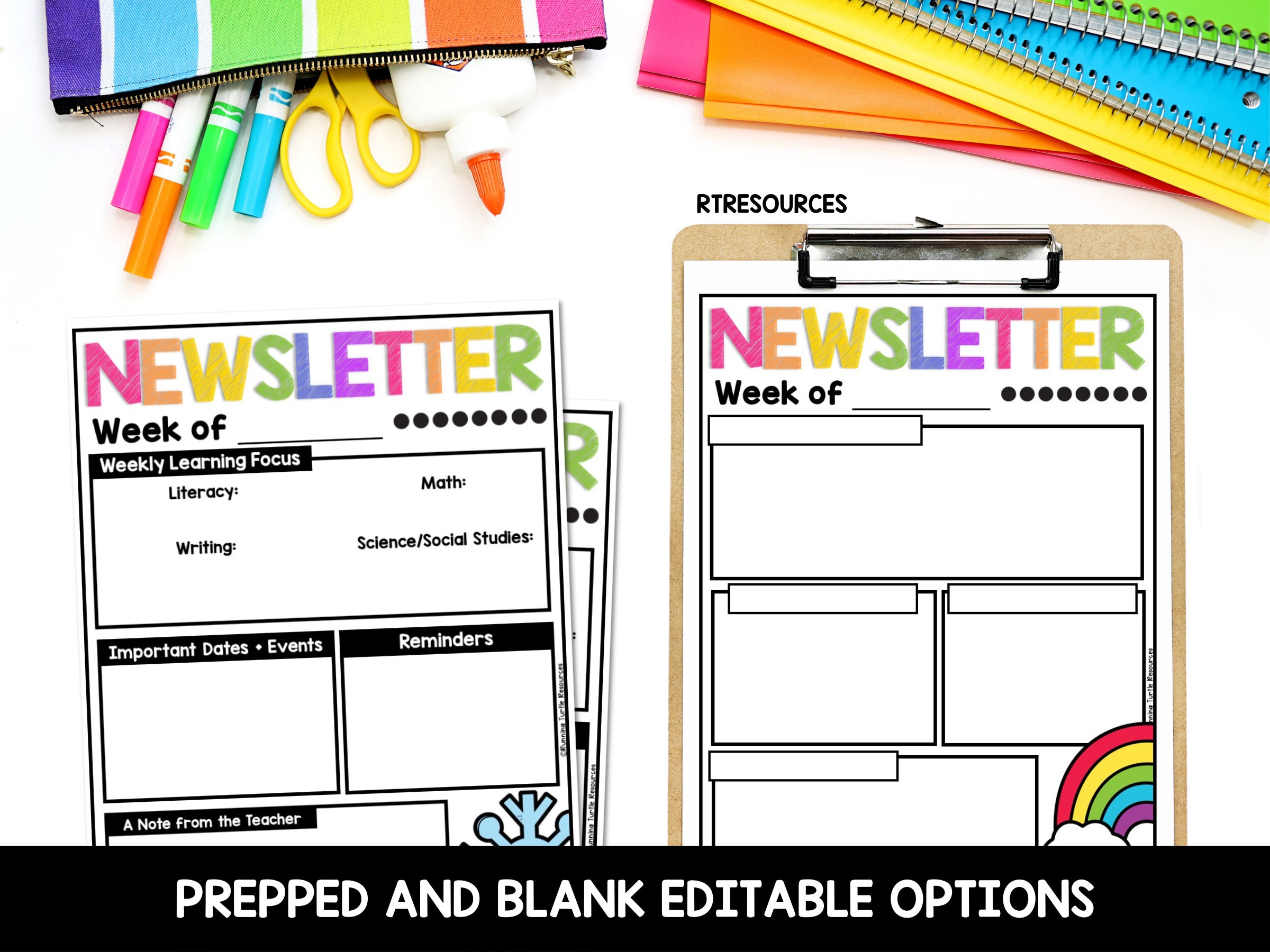 Editable Classroom Newsletter Templates Monthly Weekly - Parent ...