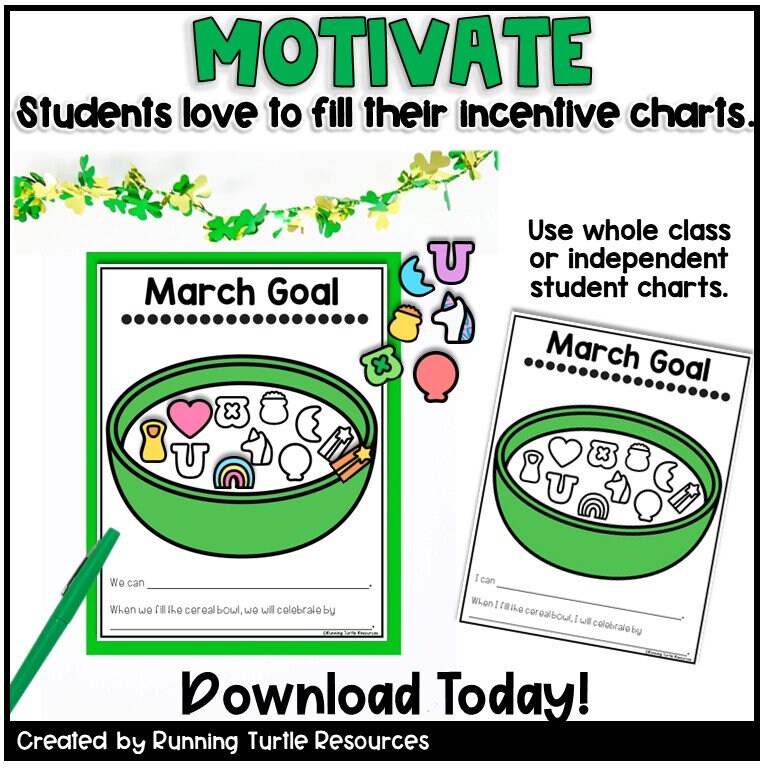St Patricks Day Classroom Incentive Chart, Behavior Chart for Kids ...